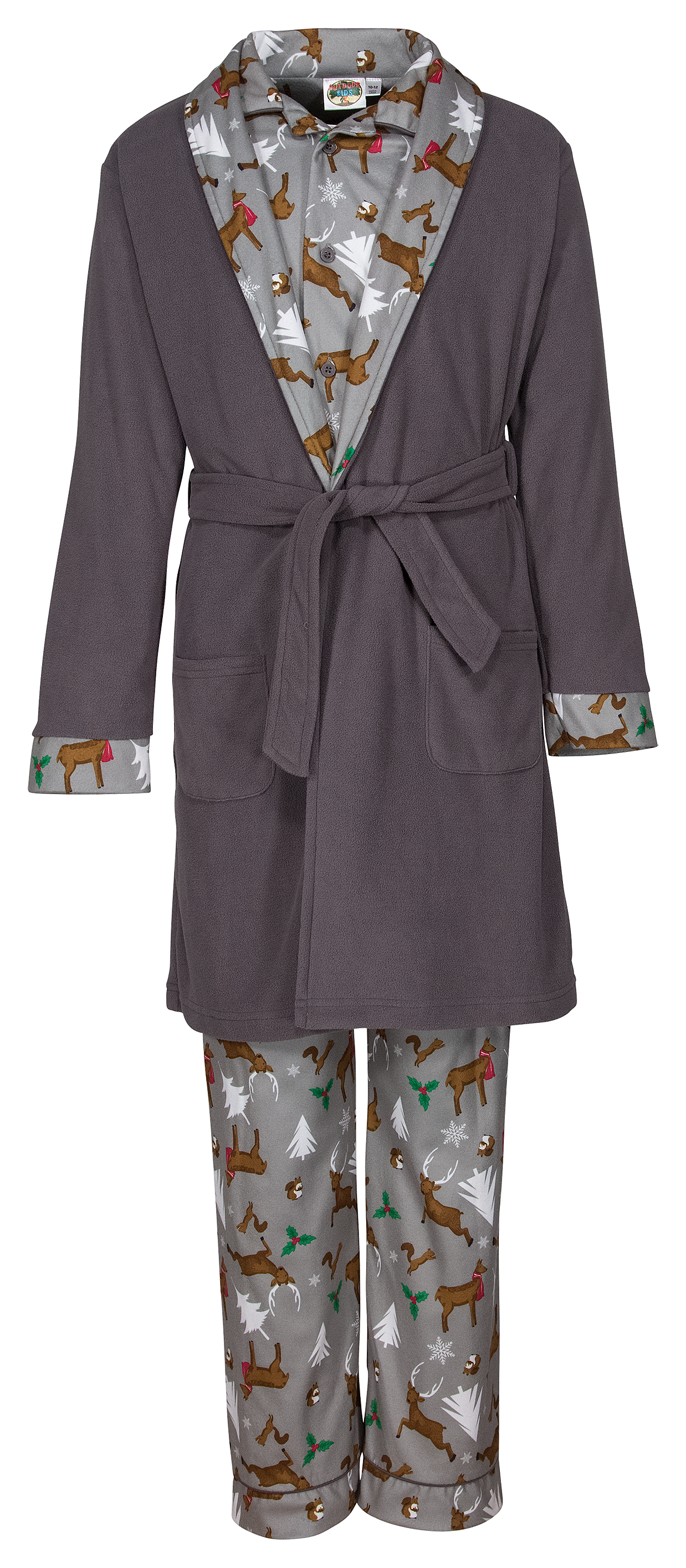 Outdoor Kids Deer and Squirrel Print 3-Piece Robe and Pajama Set for ...